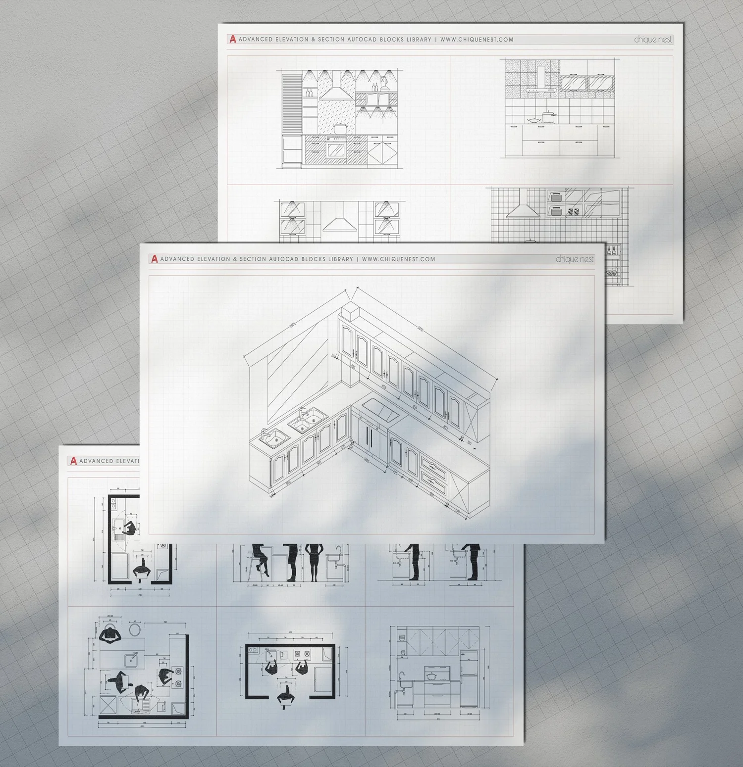 Premium Dynamic AutoCAD Blocks — Chique Nest