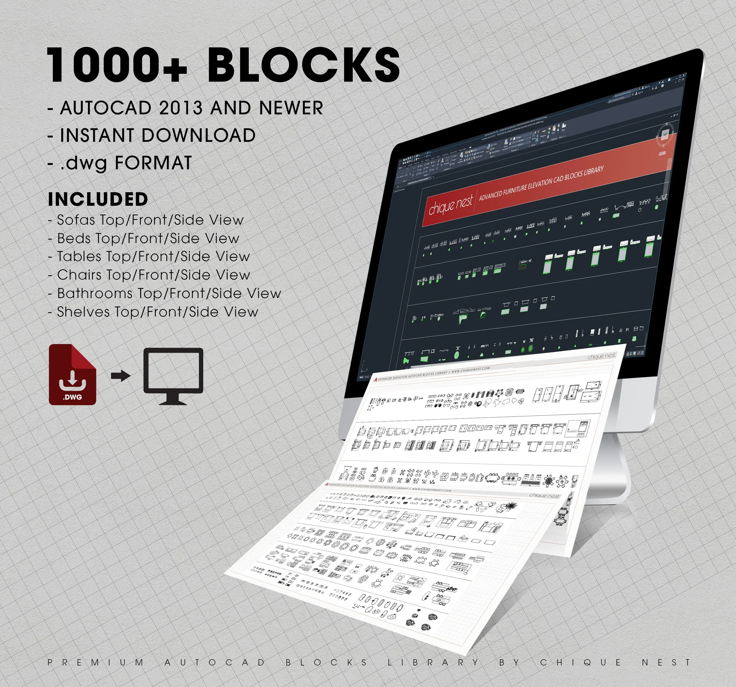 Ultimate AutoCAD Blocks BUNDLE — Chique Nest