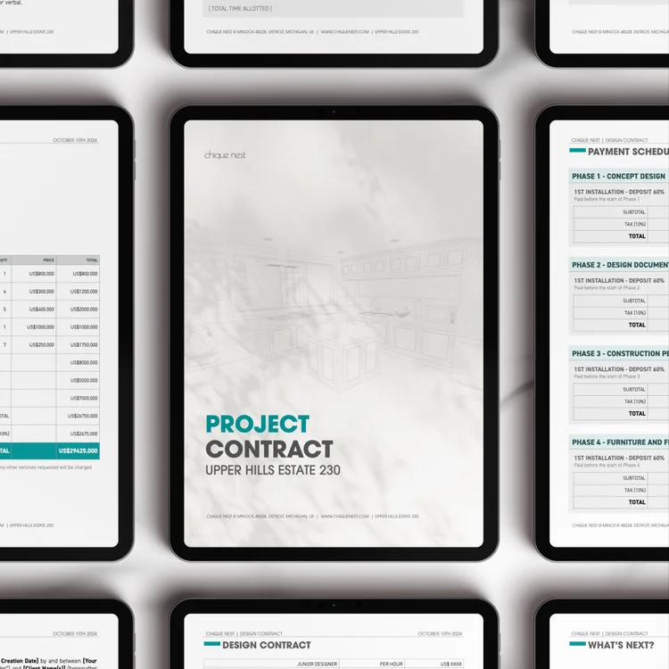 Interior Design FEE Proposal Template — Chique Nest