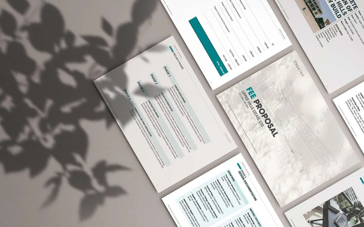 Interior Design FEE Proposal Template — Chique Nest