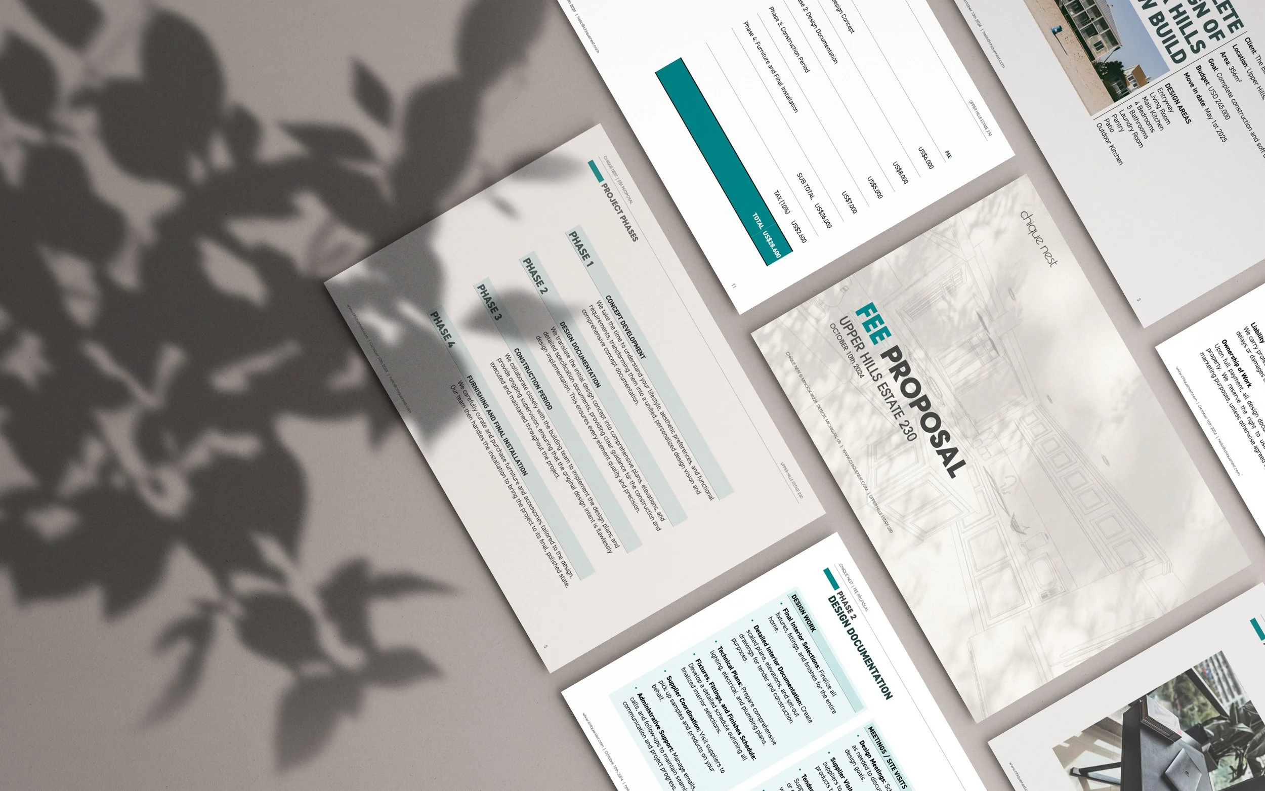 Interior Design FEE Proposal Template — Chique Nest