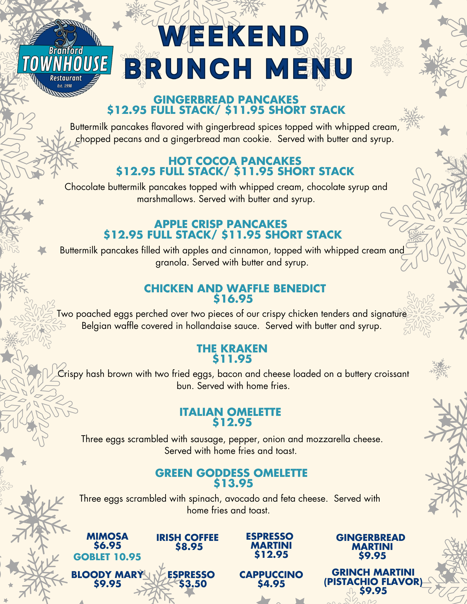 Weekend Brunch — Branford Townhouse Restaurant