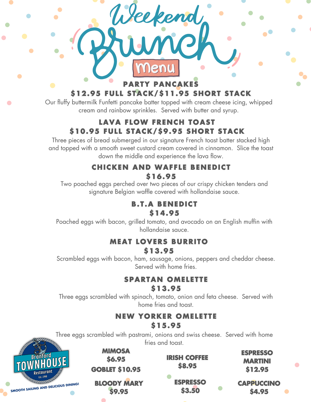 Weekend Brunch — Branford Townhouse Restaurant