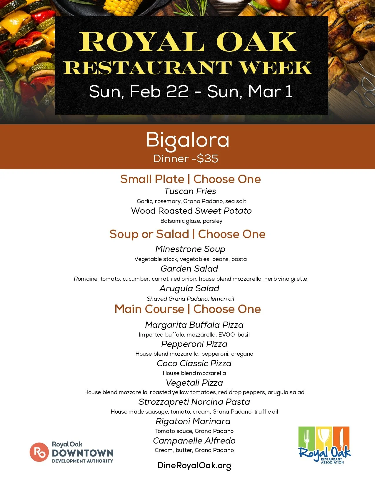 Bigalora — Dine Royal Oak