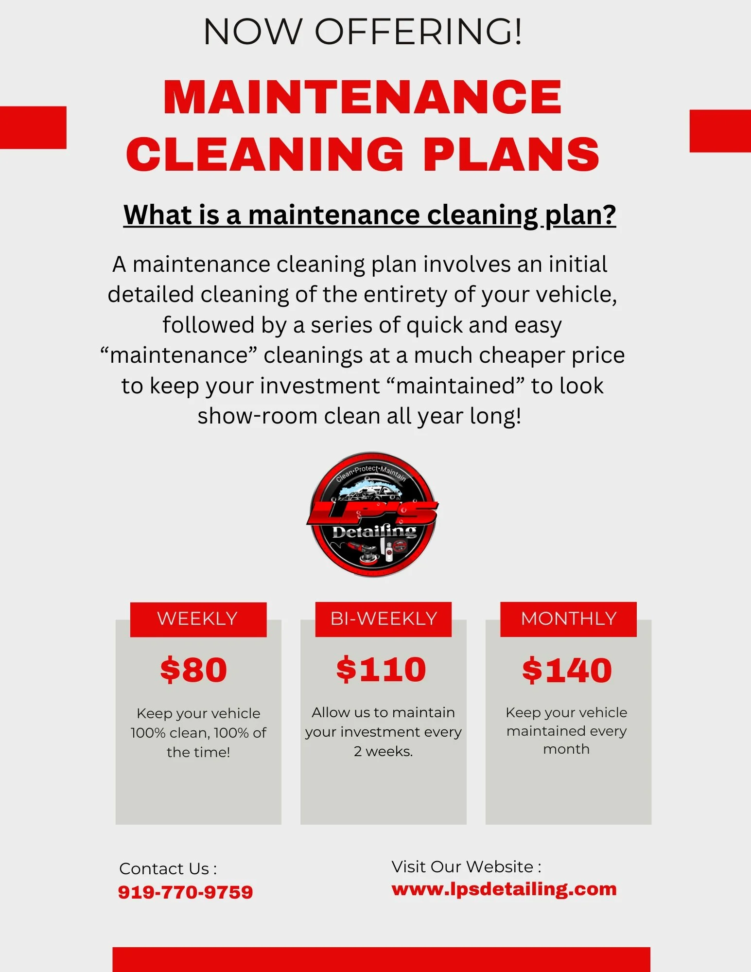 Maintenance Plans — LP's Detailing