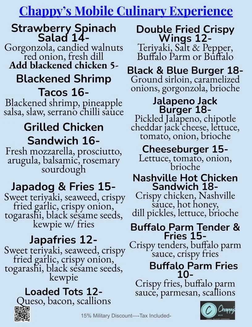 Menus — Chappy's MCE