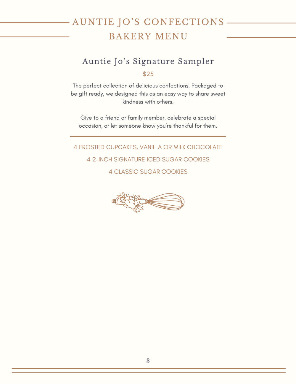 Menu — Auntie Jo's Confections