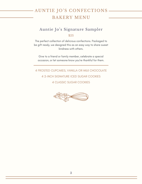 Menu — Auntie Jo's Confections