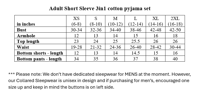SizeChart — Juan & John Clothing