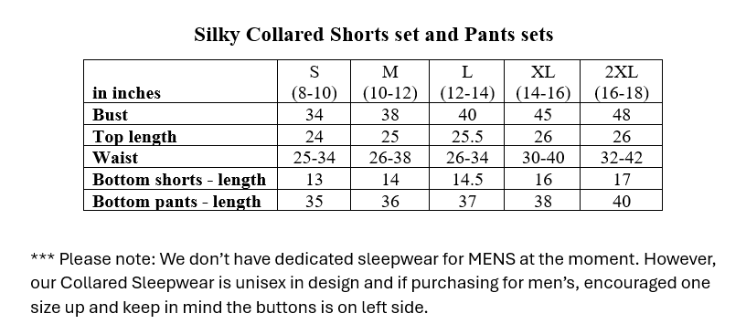 SizeChart — Juan & John Clothing