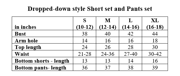 SizeChart — Juan & John Clothing