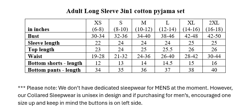 SizeChart — Juan & John Clothing