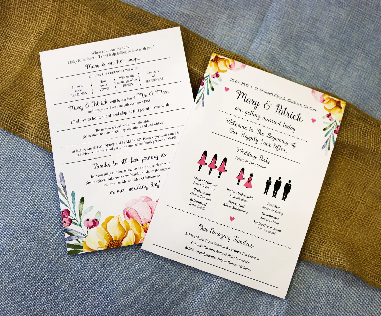 Ceremony Booklets & Cards — The Wedding Scibblers