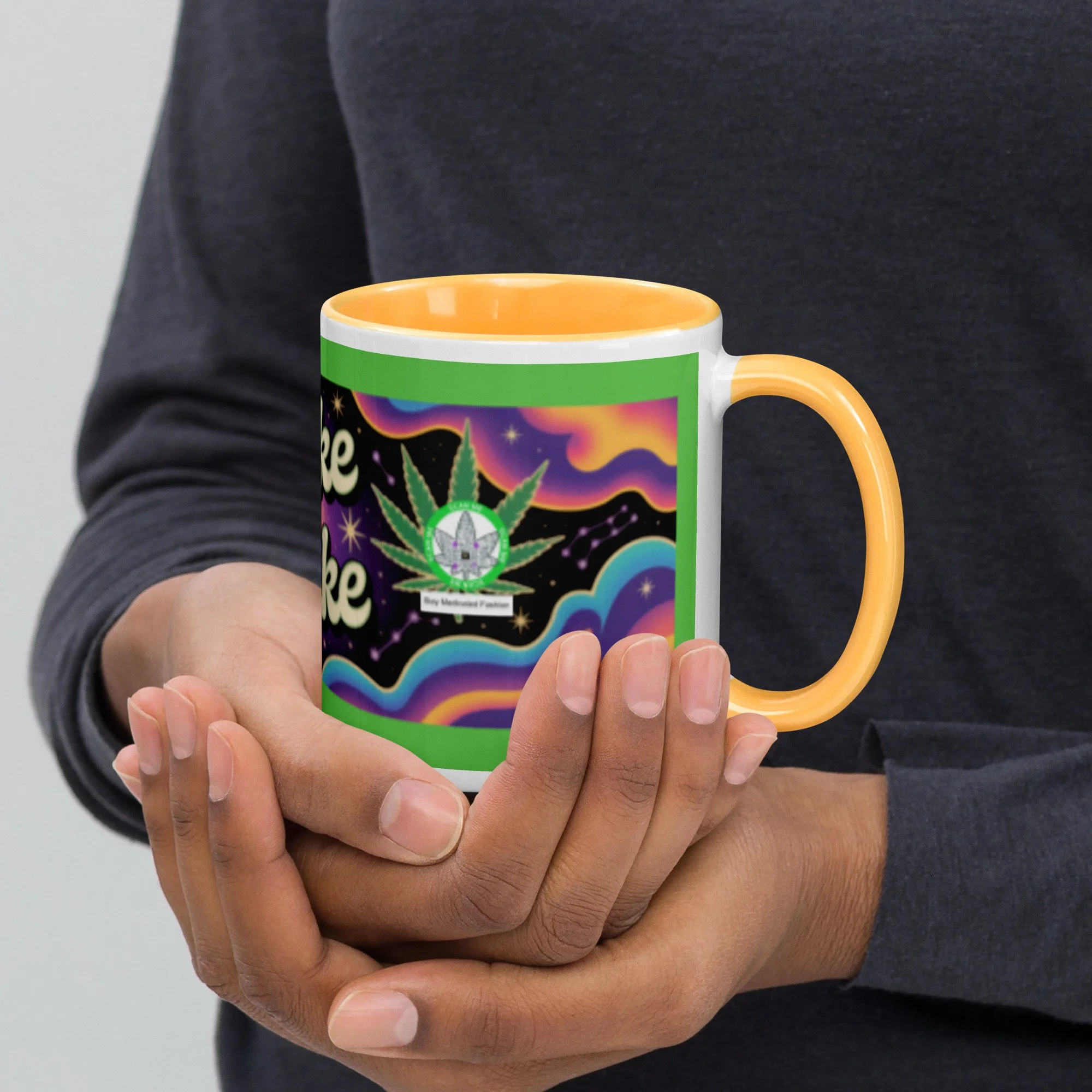 Wake & Bake) (CQ-CODE)- Mug with Color Inside — Finding the (Ja) with-in