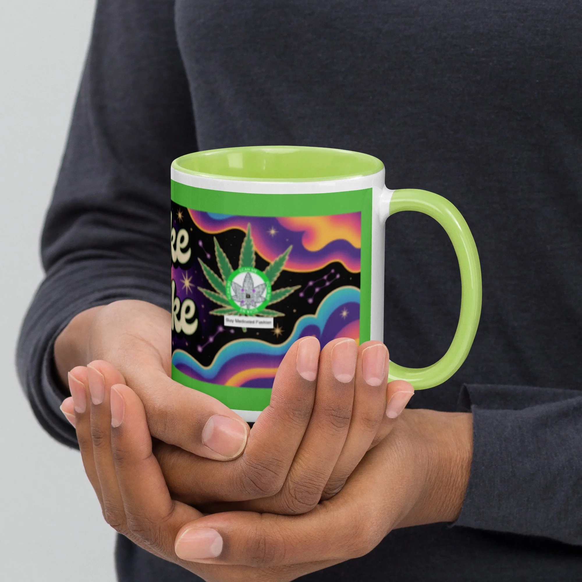 Wake & Bake) (CQ-CODE)- Mug with Color Inside — Finding the (Ja) with-in
