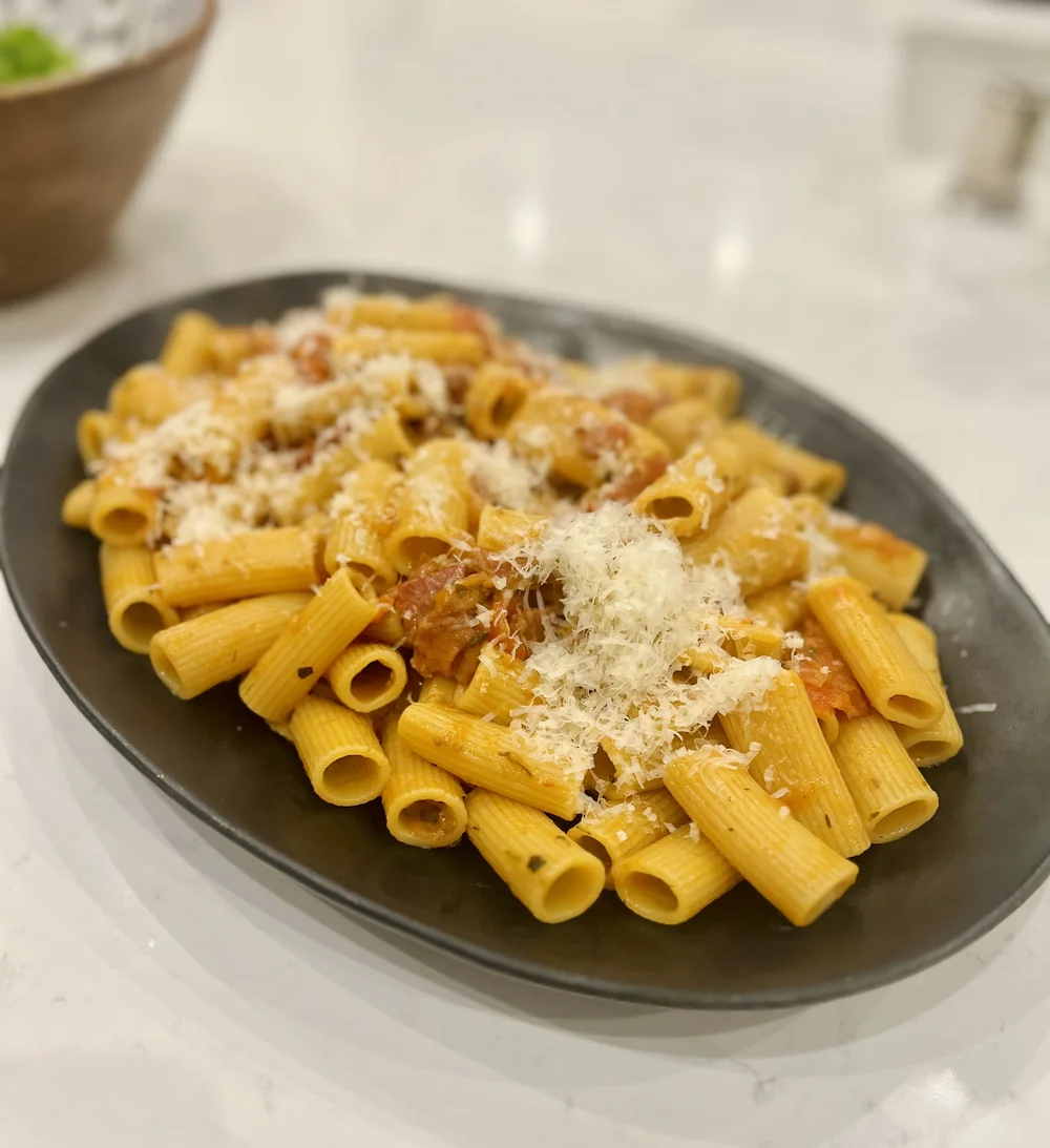 Turkey Bacon and Tomato Pasta — Doctor Cooks by Mariya Svilik