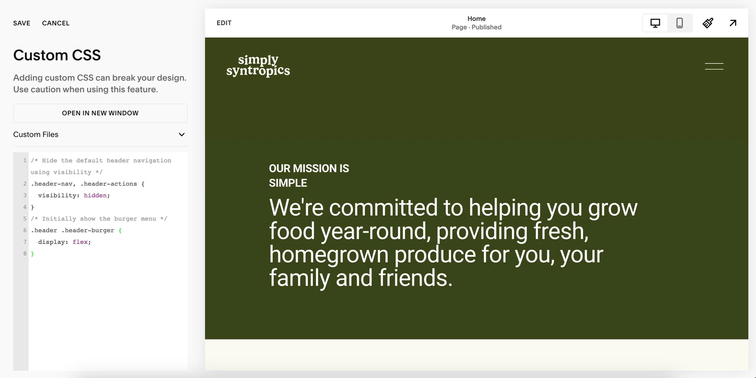 How to Create a Squarespace Burger Menu for Desktop with CSS ...