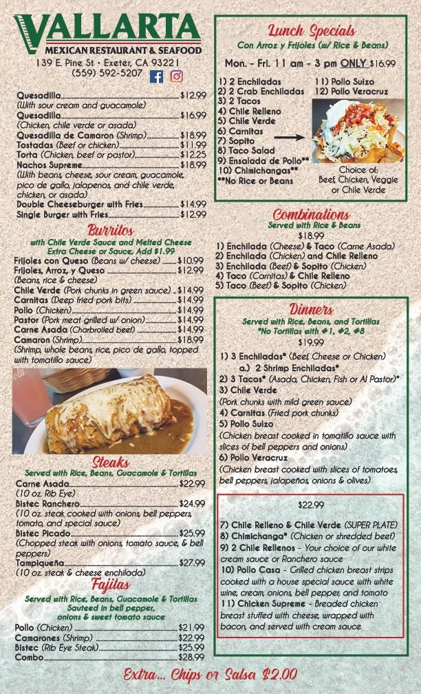 Vallarta Mexican Restaurant in Exeter, CA