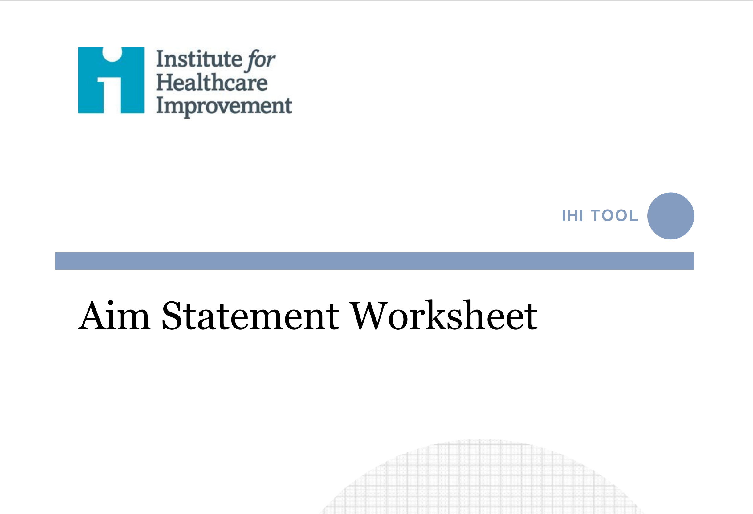 Aim Statement — Stanford Medicine Center for Improvement