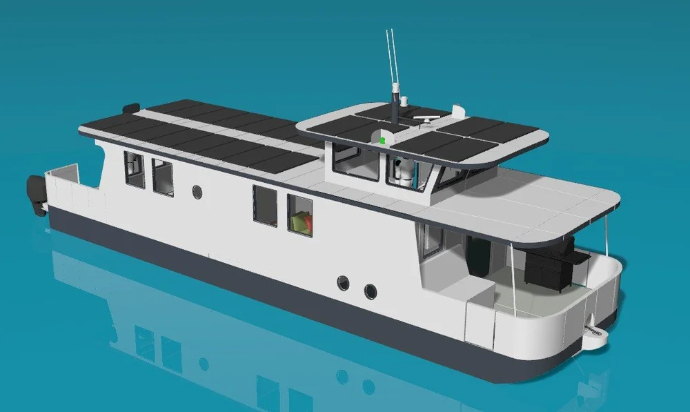 45' Solar Houseboat — Texas Tugs