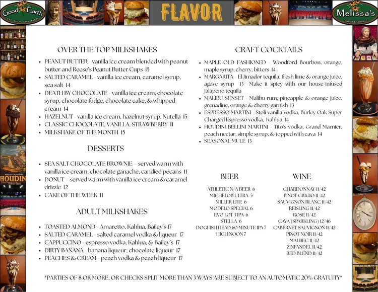 Menu — flavor