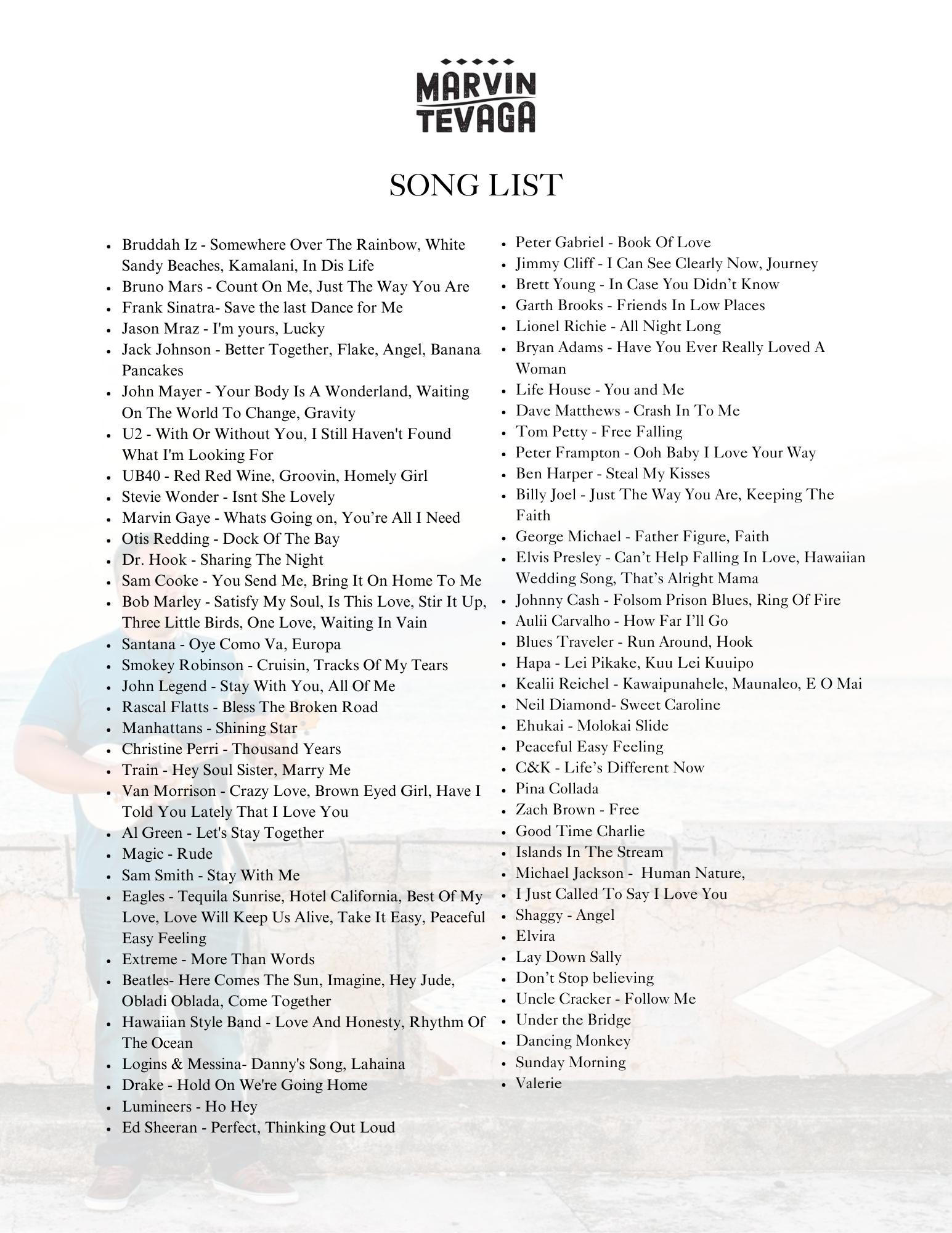 SONG LIST | Discover Your Perfect Maui Wedding Playlist Today — Marvin ...