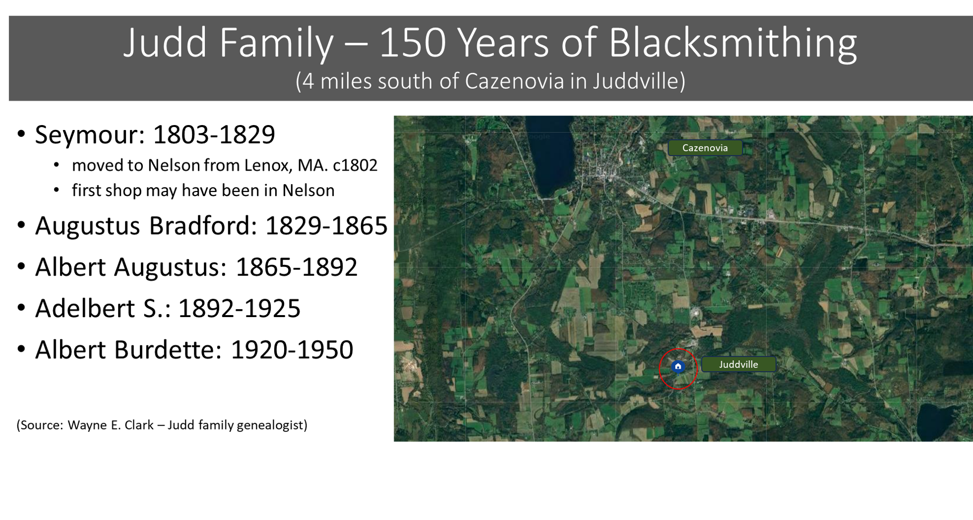 Area Smiths & Shops — Cazenovia Blacksmith History Centerpoint