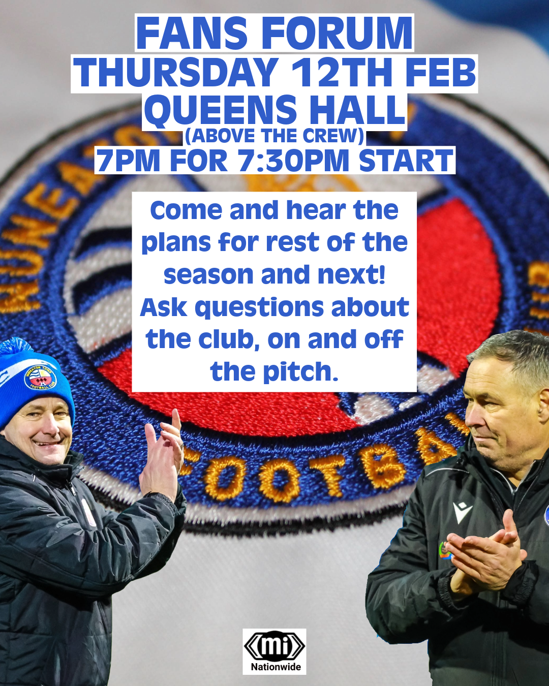 Fans Forum - Thurs 12th Feb 7:30PM - Queens Hall — Nuneaton Town FC