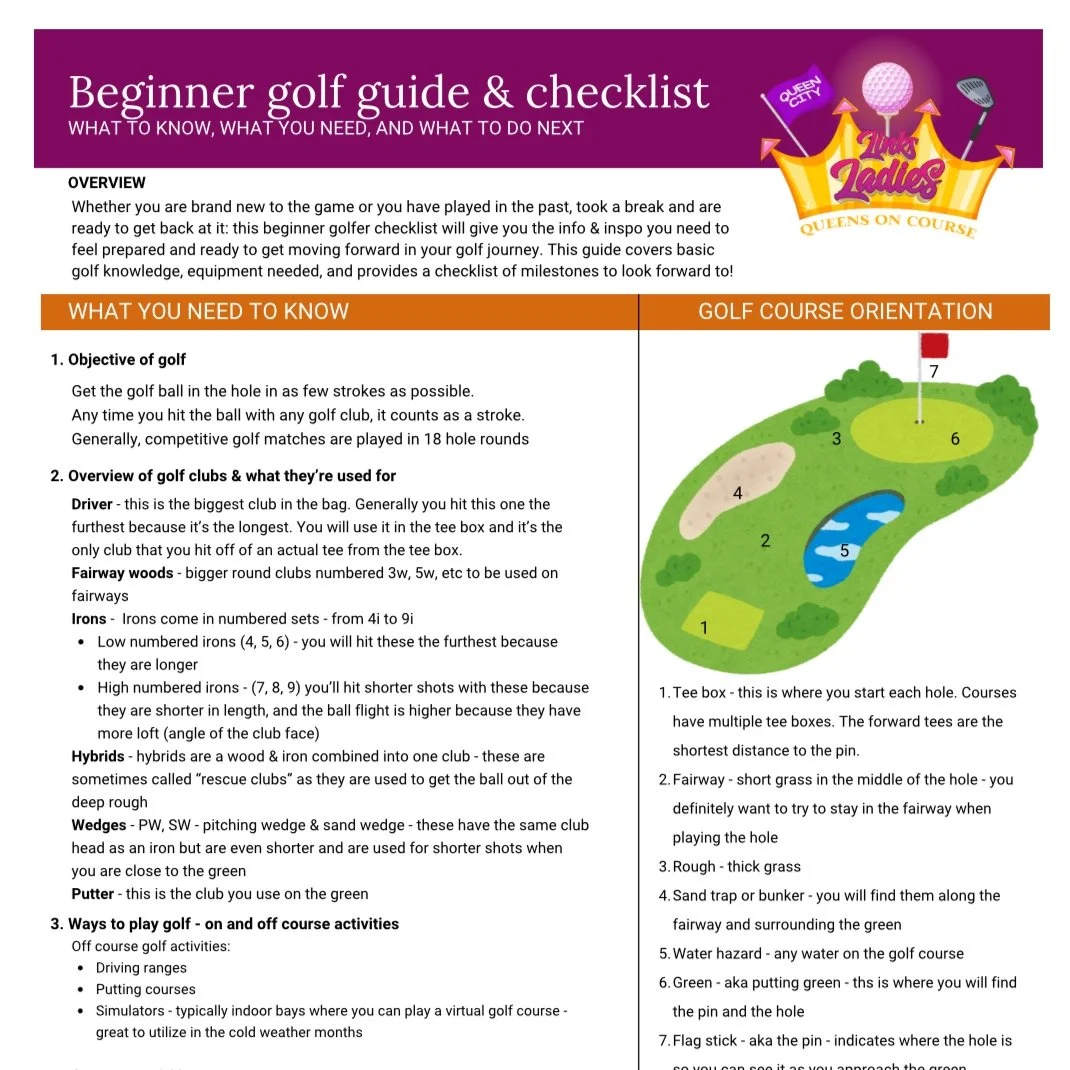 Beginner golf guide & checklist - Step into your golf era