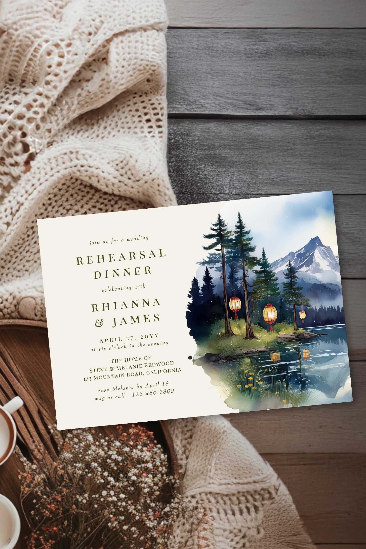 Country Lake Wedding Invitation Suite — DARLING & MAY