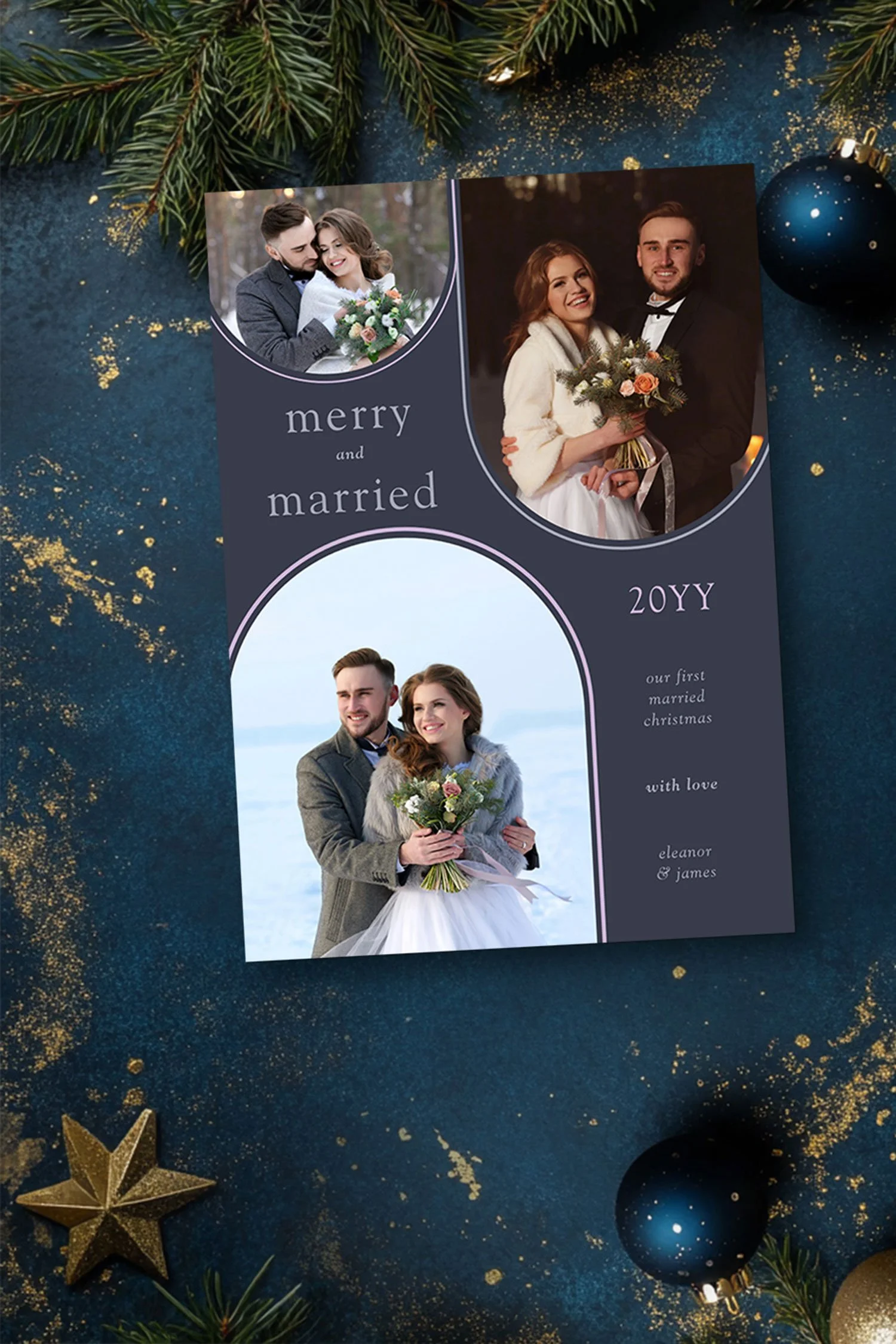 Newlywed Christmas Cards with Wedding Photos | Celebrate Your First ...