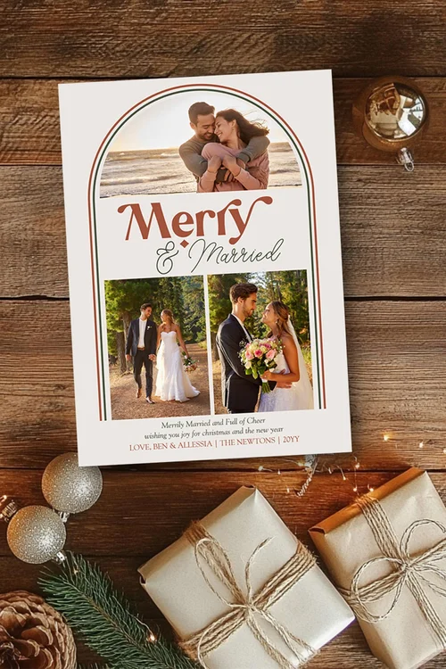 Newlywed Christmas Cards with Wedding Photos | Celebrate Your First ...