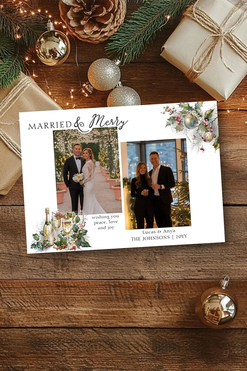 Newlywed Christmas Cards with Wedding Photos | Celebrate Your First ...