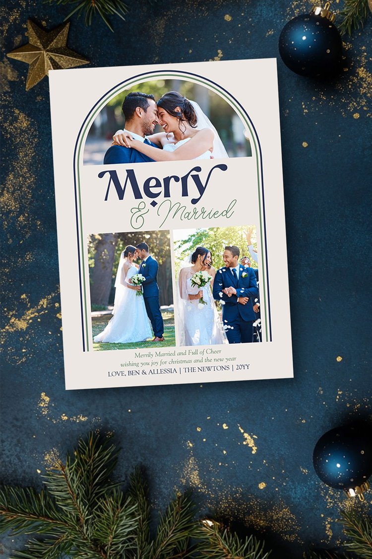 Newlywed Christmas Cards with Wedding Photos | Celebrate Your First ...