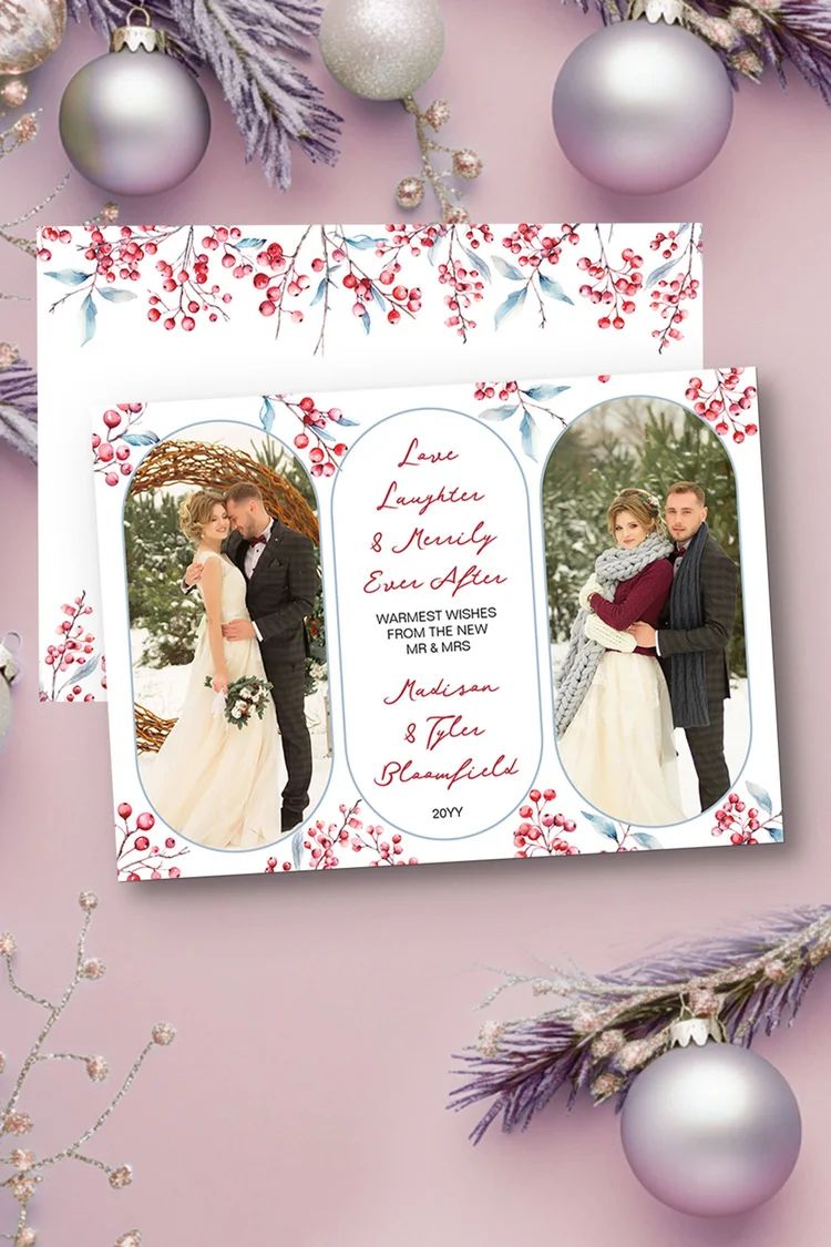 Newlywed Christmas Cards with Wedding Photos | Celebrate Your First ...