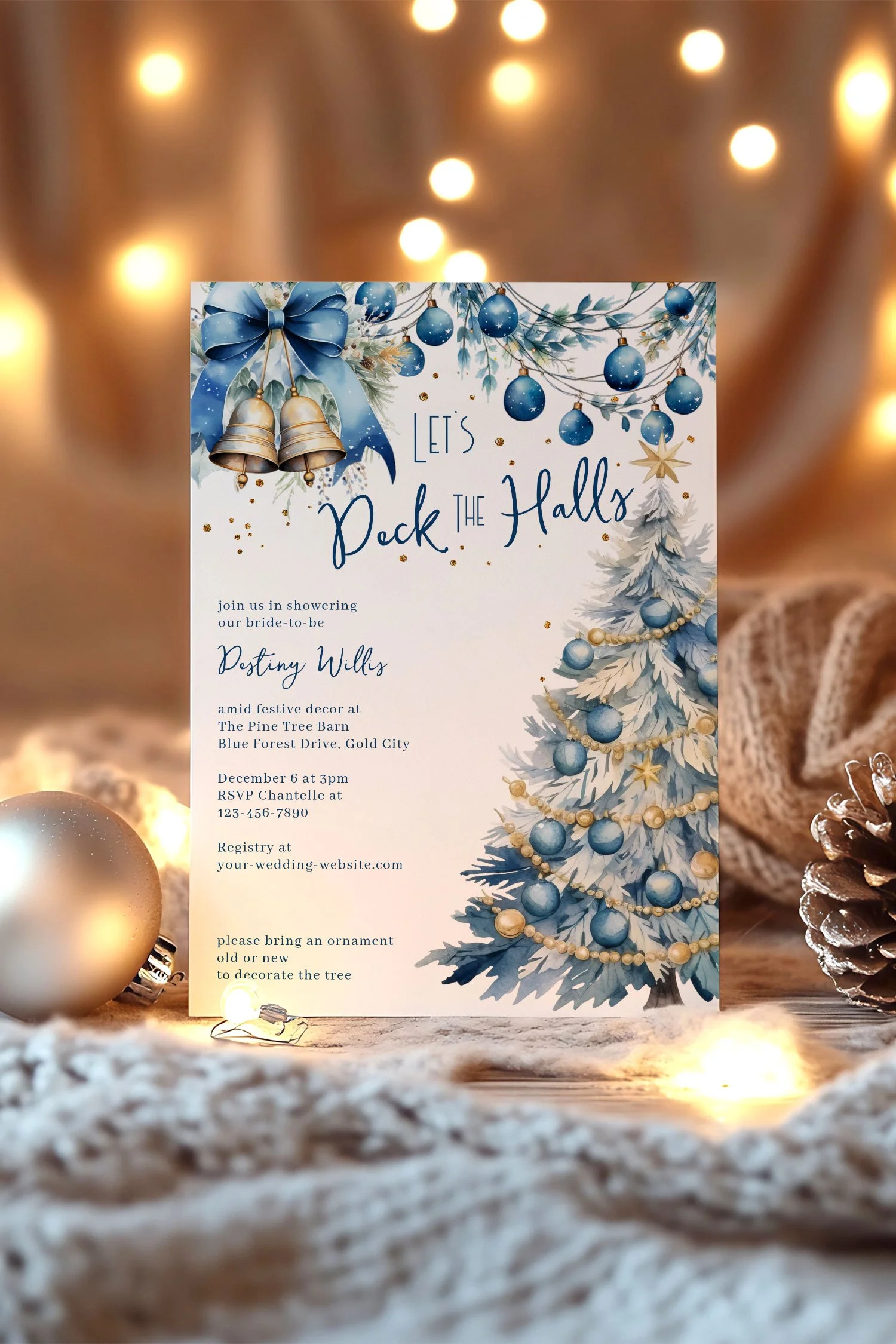 Magical Christmas Bridal Shower Invitations — DARLING & MAY