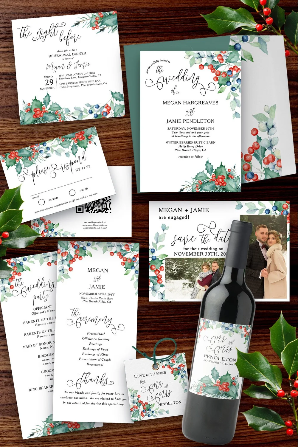 Winter Themed Wedding Invitation Suites — DARLING & MAY