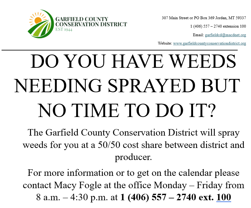Noxious Weed Control — Garfield County Conservation District