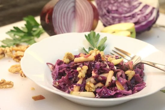 Warm Red Cabbage Salad with Walnuts and Feta Cheese — Gateway Farm