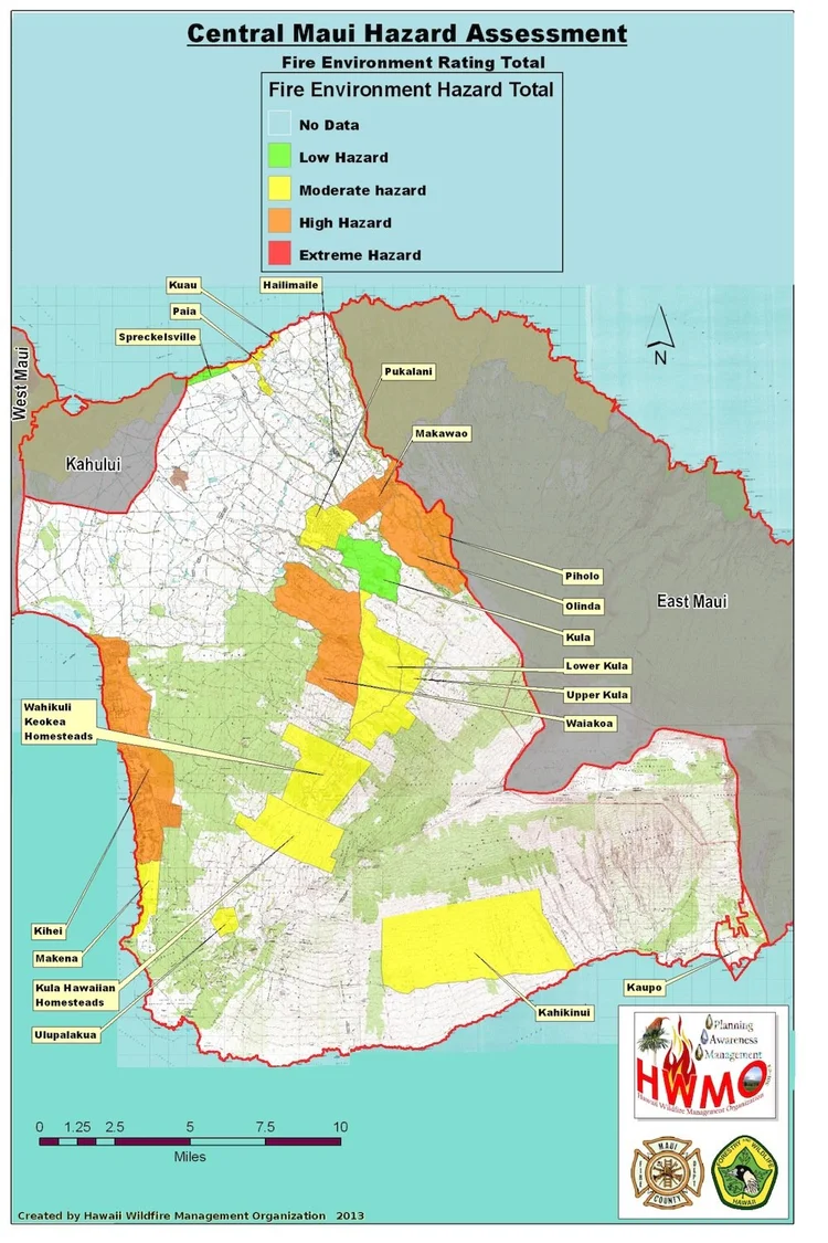 Central Maui - Community Wildfire Hazard Assessments — Hawaii Wildfire ...