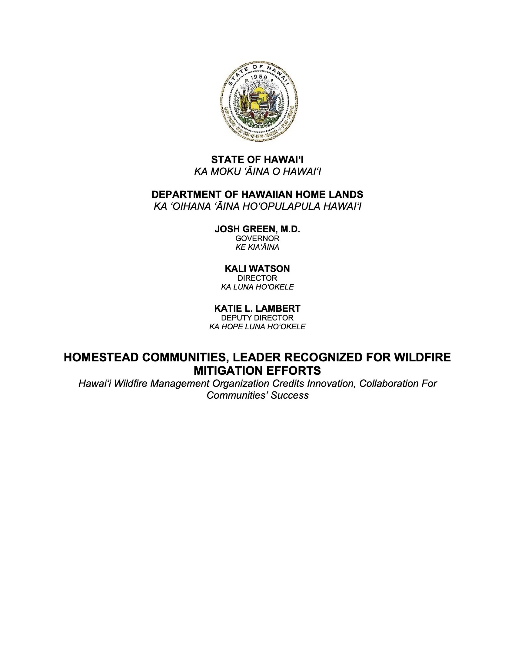 Wildfire Summit 2025 — Hawaii Wildfire Management Organization