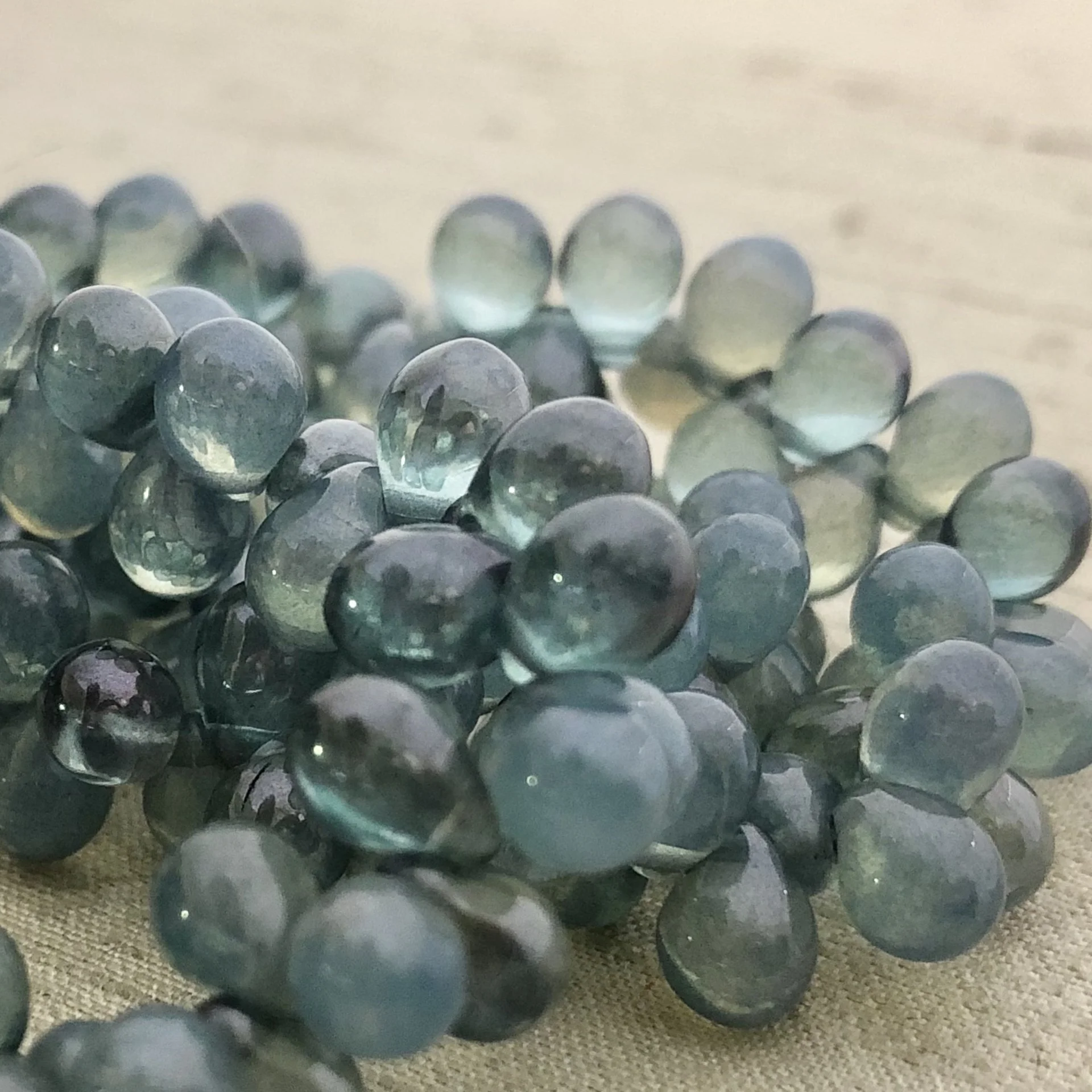 5x7mm Drop Medium Sky Blue and Light Slate Blue Mix — Humblebeads