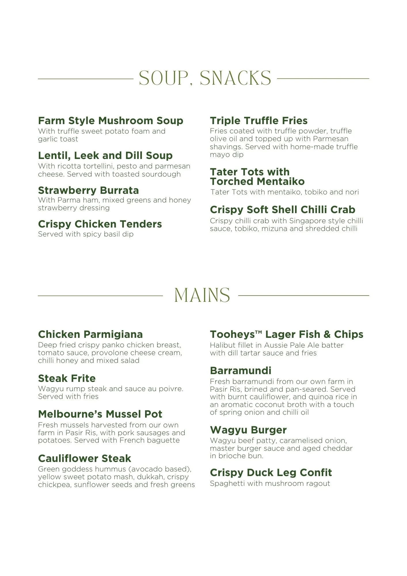 RC Menu — Surrey Hills Grocer