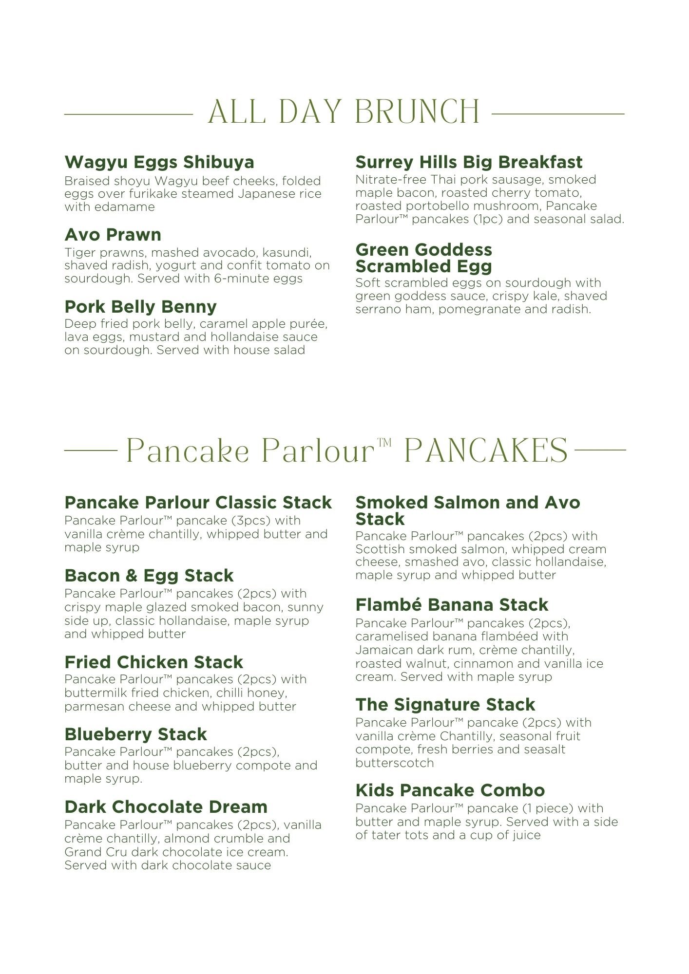 Woodleigh Menu — Surrey Hills Grocer