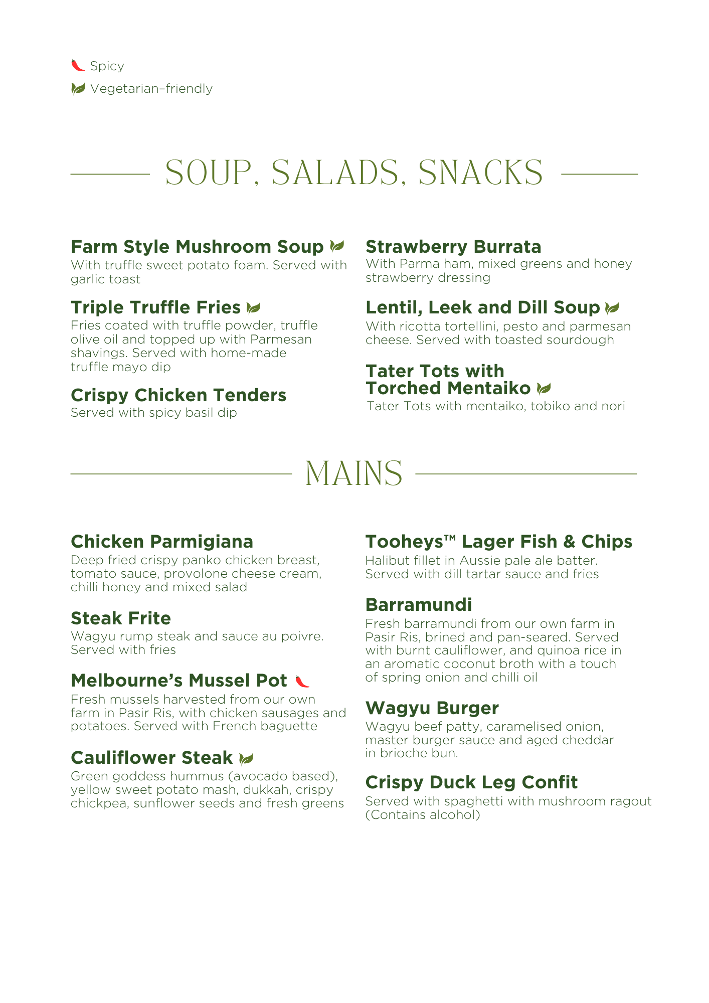 RC Menu — Surrey Hills Grocer