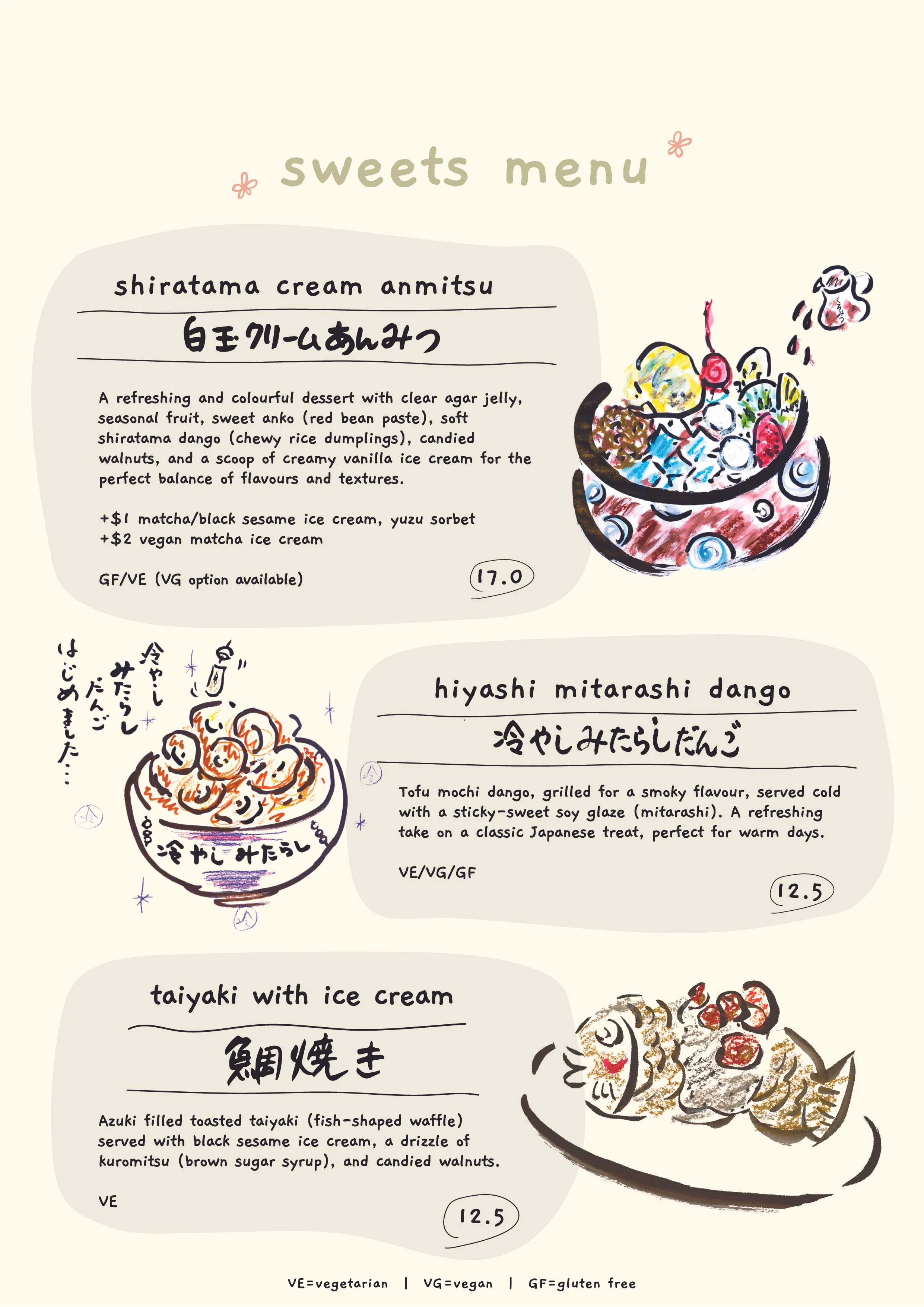 Food Menu — Hinata Cafe, Fremantle.