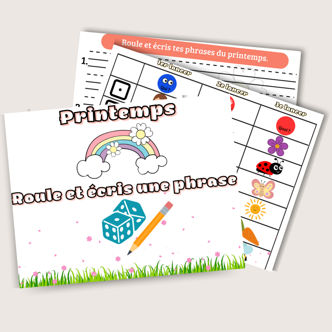 roule et écris des phrases - thème du printemps — mcexplore