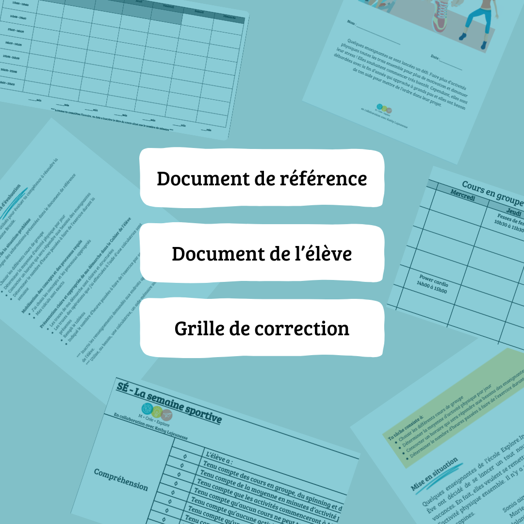 Situation-problème mathématique type Ministère "La semaine sportive ...