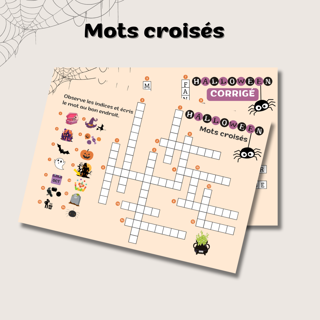 Mots croisés pour réviser le vocabulaire d'Halloween — mcexplore