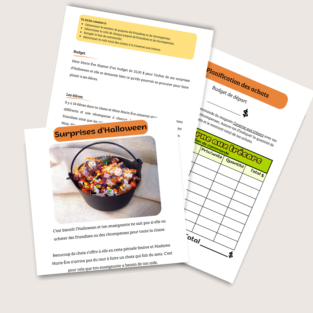 Surprises d'Halloween - Situation-problème type MEES pour les élèves de ...